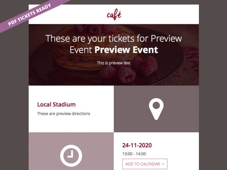 Café Ticket Theme - FooEvents