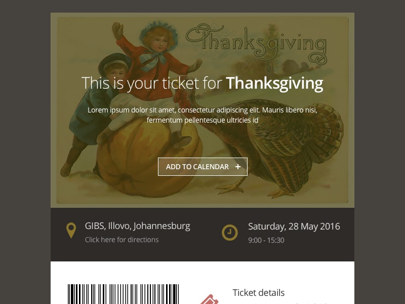 Thanksgiving Ticket Theme – FooEvents for WooCommerce