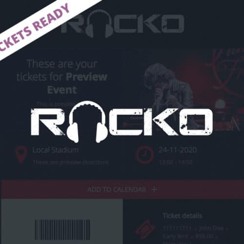 Rocko Ticket Theme - FooEvents